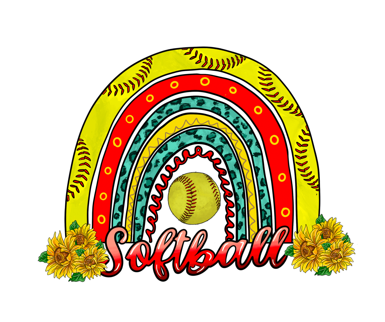 Softball Rainbow - Topp Transfers