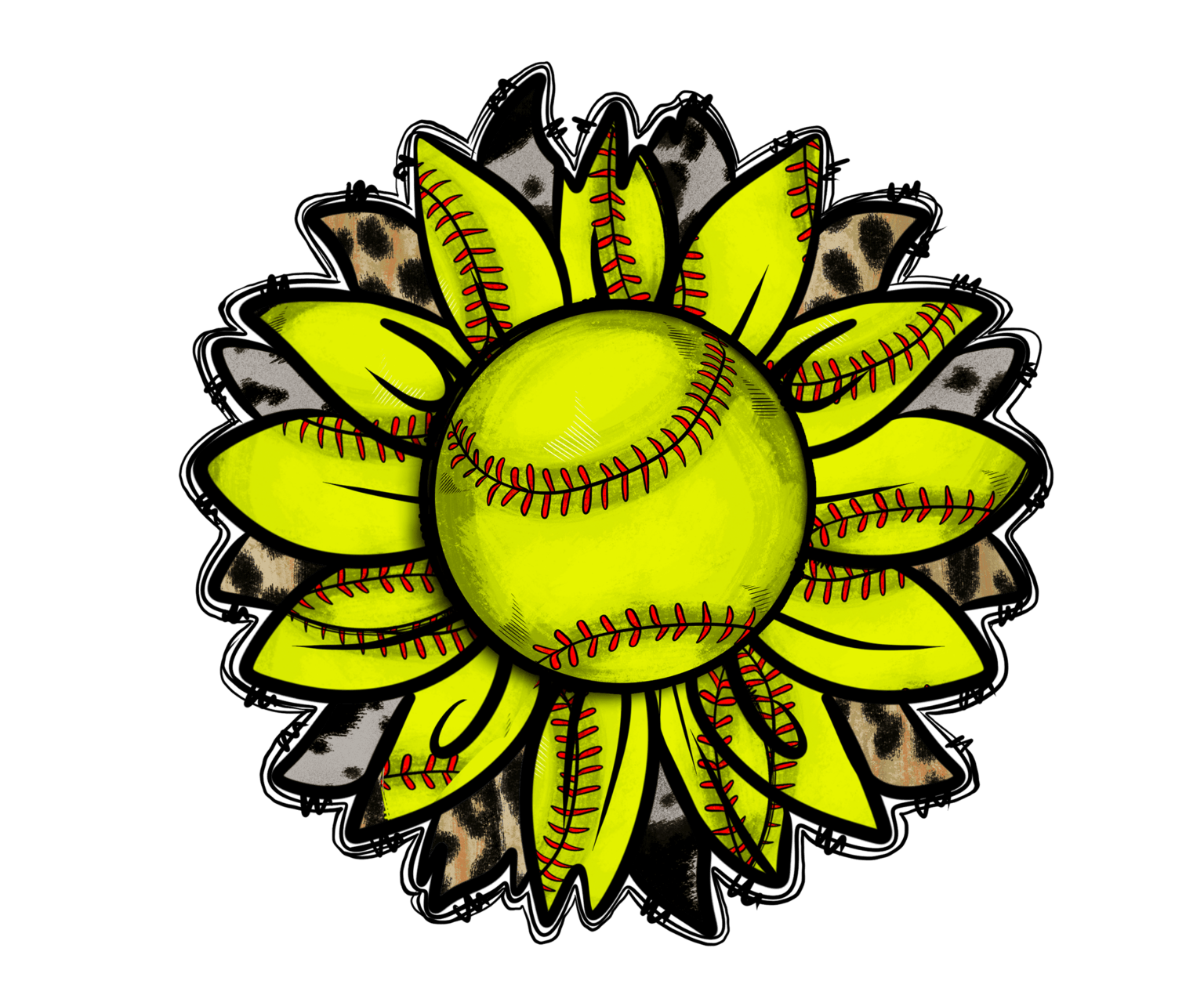 Softball Flower - Topp Transfers